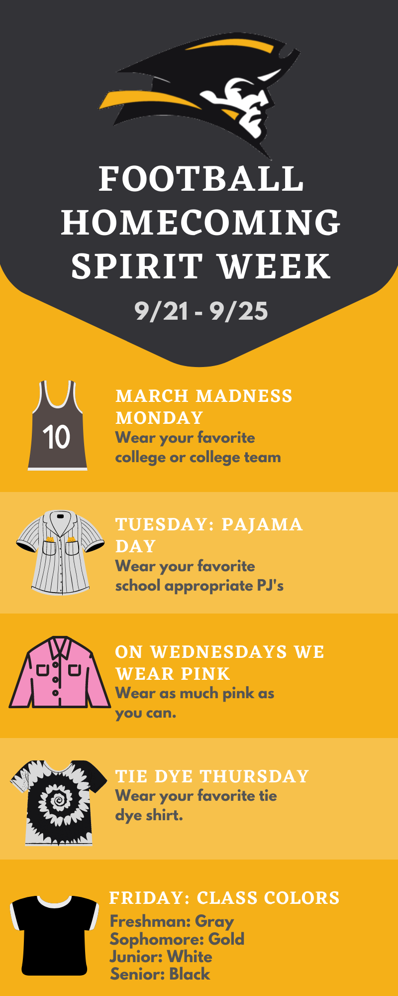 Football Homecoming Spirit Week – the Generals' Delivery Online