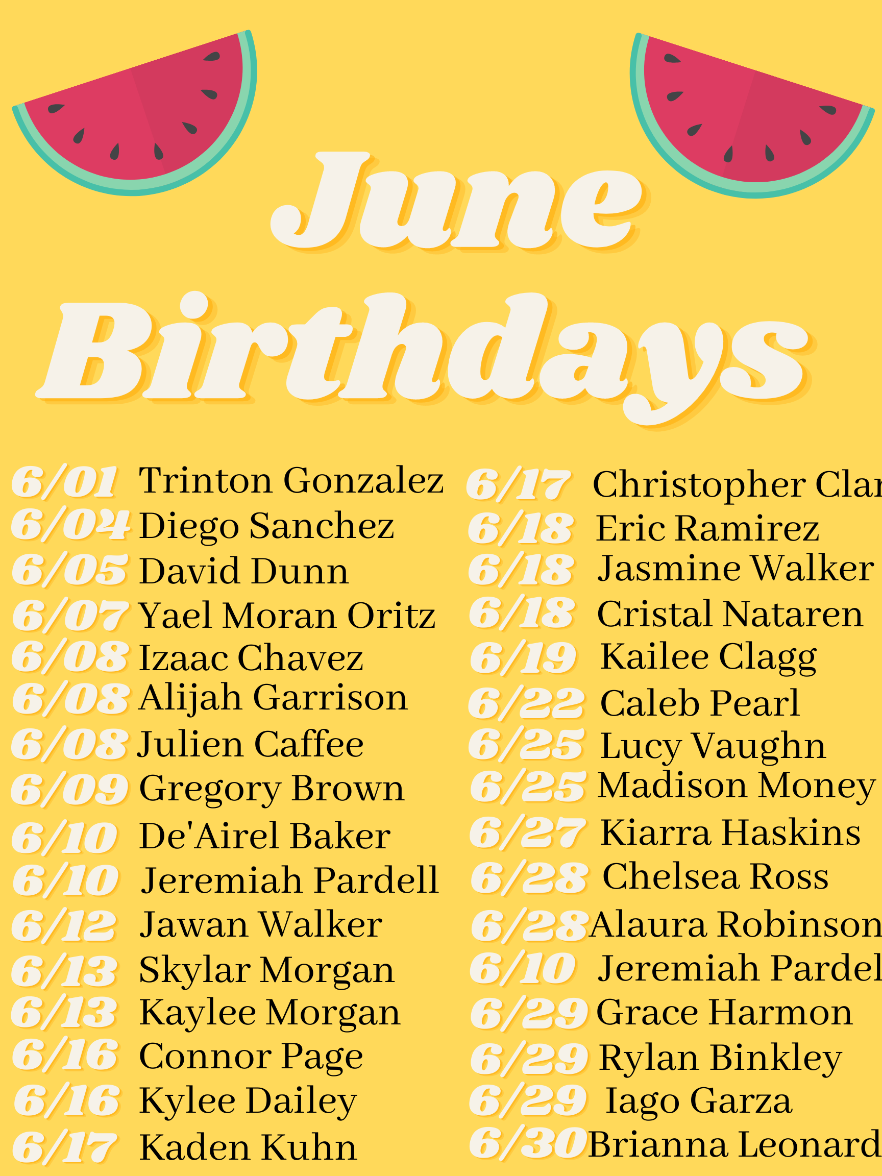June Birthdays – the Generals' Delivery Online