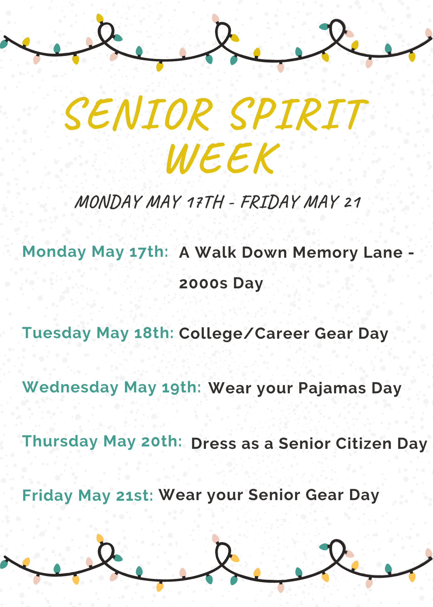 2021 senior spirit week – the Generals' Delivery Online